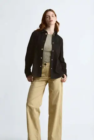 FURNIQ UK Sabine Suede Shirt - Black