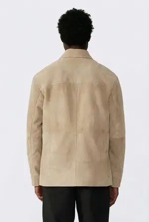 FURNIQ UK Beckett Suede Chore Jacket - Beige