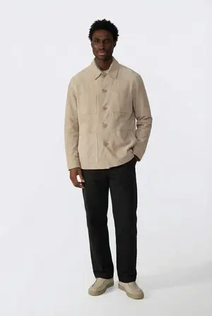 FURNIQ UK Beckett Suede Chore Jacket - Beige