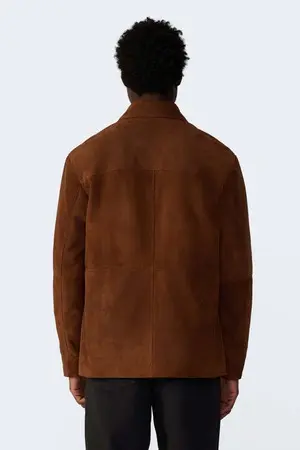 FURNIQ UK Beckett Suede Chore Jacket - Chestnut