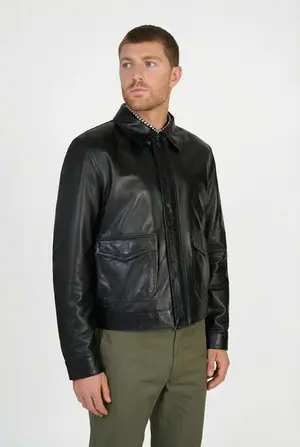 FURNIQ UK Maddox Leather Jacket - Black