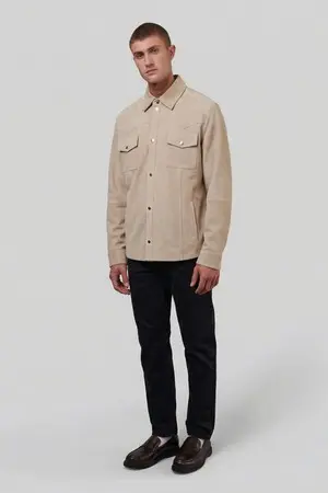 FURNIQ UK Jett Suede Shirt Jacket - Beige