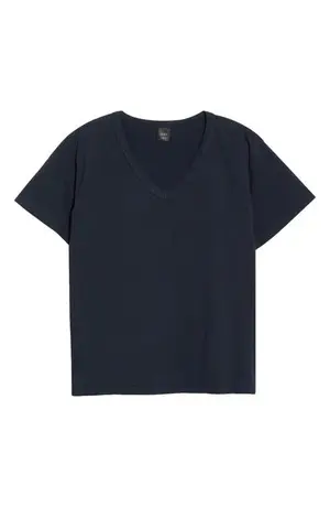 LESET Margo V-neck Cotton T-shirt - Midnight