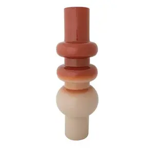 STORIED HOME Enameled Vase - Orange