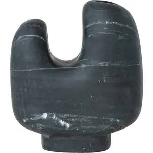 STORIED HOME Organic Shaped Footed Vase - Black
