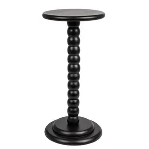 STORIED HOME Pedestal Cocktail Side Table - Black