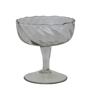 STORIED HOME Hand-blown Twisted Stemmed Coupe Glass - Clear