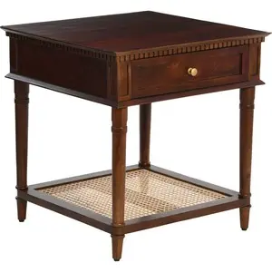 STORIED HOME End Table With Drawer And Storage Shelf - Brown