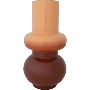 STORIED HOME Enameled Indoor/outdoor Vase - Orange