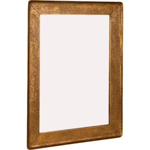STORIED HOME Wall Mirror With Raised Edge Frame - Gold