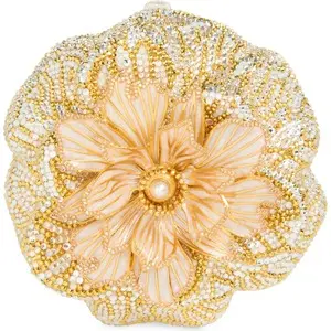 Judith Leiber Magnolia Crystal Minaudière - Silver Rhine Multi