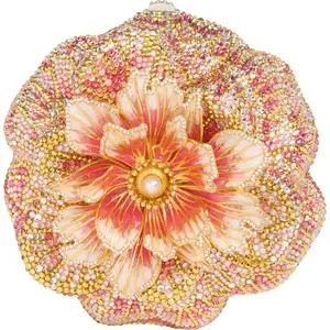 Judith Leiber Magnolia Crystal Minaudière - Silver Rose Multi