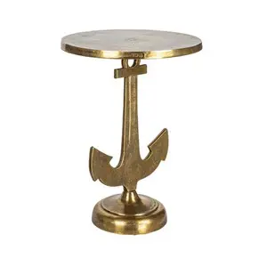 STORIED HOME Accent Table With Anchor Base - Gold