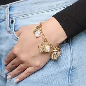 Jessica Simpson Charm Bracelet With Faux Pearls