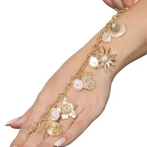 Jessica Simpson Charm Bracelet With Faux Pearls