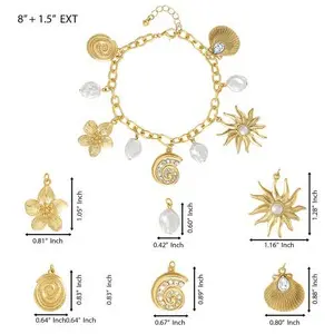 Jessica Simpson Charm Bracelet With Faux Pearls