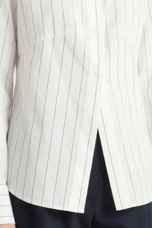 Modern Citizen Tarinah Front-split Striped Shirt
