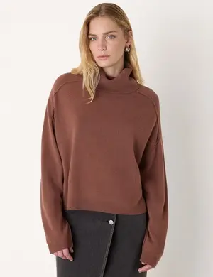 WHISTLES Wool Cowl Neck Knit Sweater