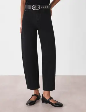 Whistles Stretch Barrel Leg Jeans - Black