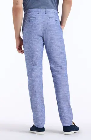 Robert Graham Dixton Straight Leg Cotton & Linen Pants