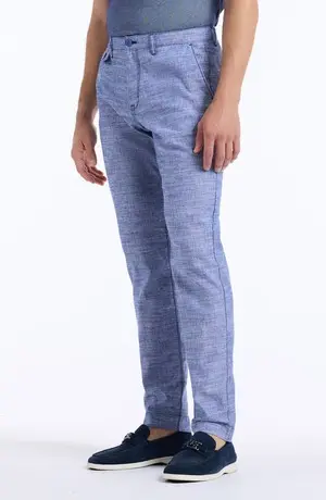 Robert Graham Dixton Straight Leg Cotton & Linen Pants