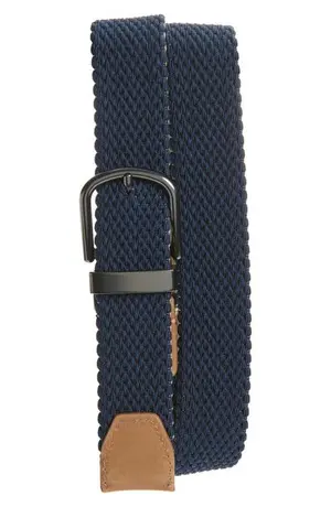 Cole Haan Stripe Reversible Stretch Woven Belt