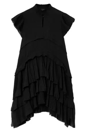 ALLSAINTS Cavalry Layered Ruffle High-low Dress