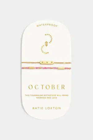 KATIE LOXTON Gold Pvd Coating Birthstone Bracelet With Semi-precious Stone - October