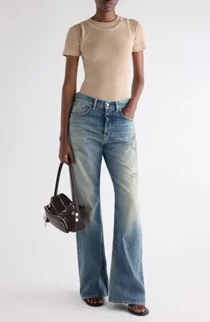 Acne Studios Wool-blend Pointelle Knit Sweater