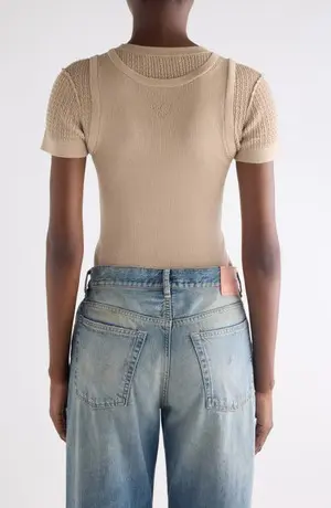 Acne Studios Wool-blend Pointelle Knit Sweater