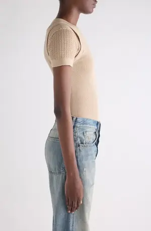 Acne Studios Wool-blend Pointelle Knit Sweater