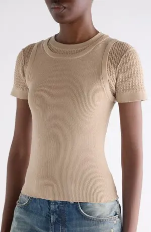 Acne Studios Wool-blend Pointelle Knit Sweater