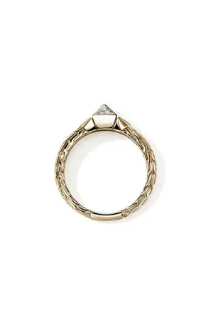 John Hardy Icon Stud Ring With Pavé Diamonds - Gold