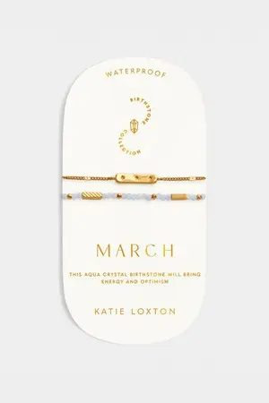 KATIE LOXTON 18k Gold Pvd Coating Birthstone Bracelet With Semi-precious Stone - March