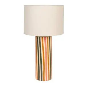 STORIED HOME Table Lamp With Shade - Orange