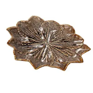 STORIED HOME Flower Plate - Tan