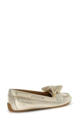 CANDICE COOPER Candy Boat Bow Loafer - Platinum