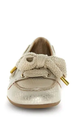 CANDICE COOPER Candy Boat Bow Loafer - Platinum