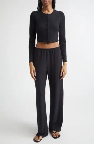 LESET Lauren Crop Cardigan - Black