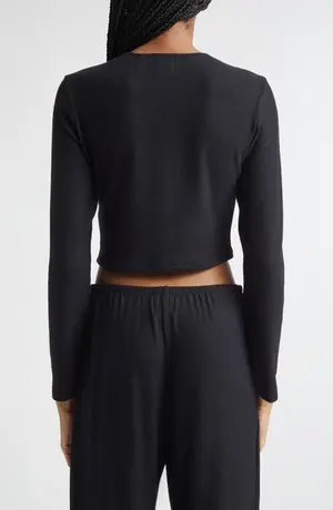 LESET Lauren Crop Cardigan - Black