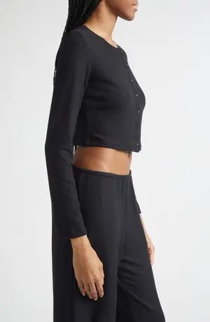 LESET Lauren Crop Cardigan - Black
