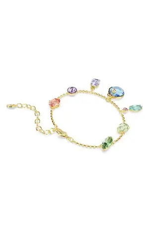 SWAROVSKI Gema Crystal Charm Line Bracelet - Gold/multi