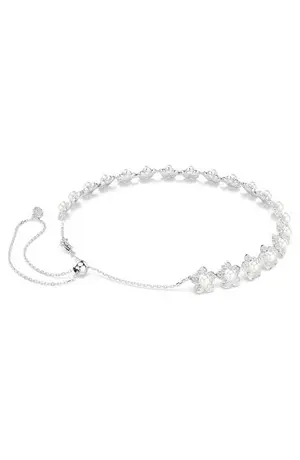 SWAROVSKI X Ariana Grande Crystal Faux Pearl Choker Necklace - Silver/white