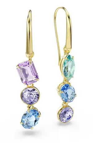 SWAROVSKI Gema Crystal Mismatched Drop Earrings - Gold/multi