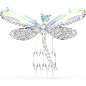 SWAROVSKI Crystal Hair Comb - Silver/green