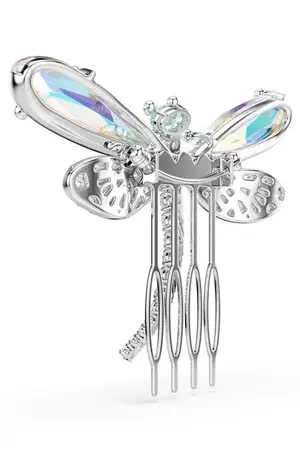 SWAROVSKI Crystal Hair Comb - Silver/green