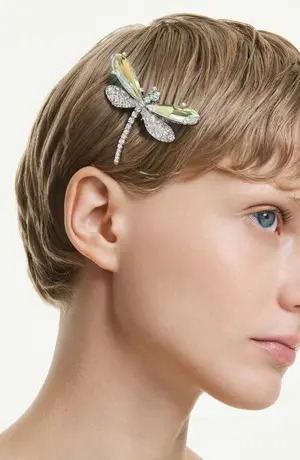 SWAROVSKI Crystal Hair Comb - Silver/green