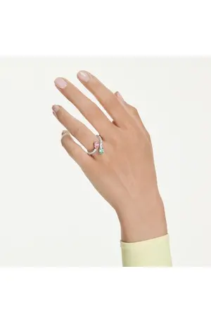 SWAROVSKI X Ariana Grande Rhodium-plated Bypass Ring - Silver/multi