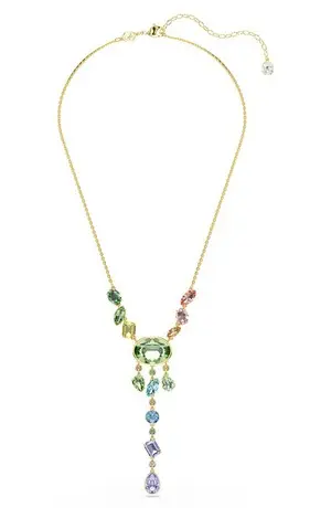 SWAROVSKI Gema Crystal Y-necklace - Gold/multi