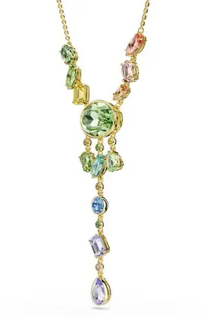 SWAROVSKI Gema Crystal Y-necklace - Gold/multi